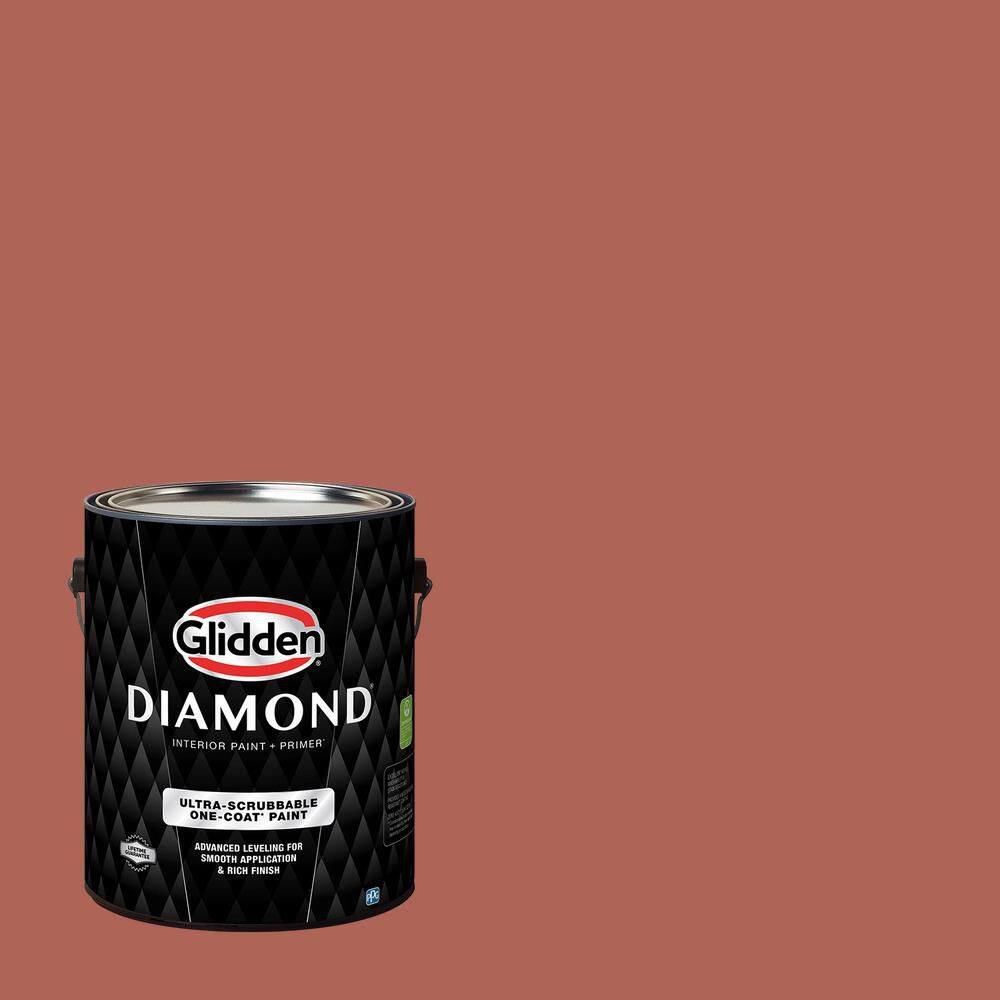 Glidden Diamond 1 gal. PPG1065-6 Cinnabar Ultra-Flat Interior Paint ...