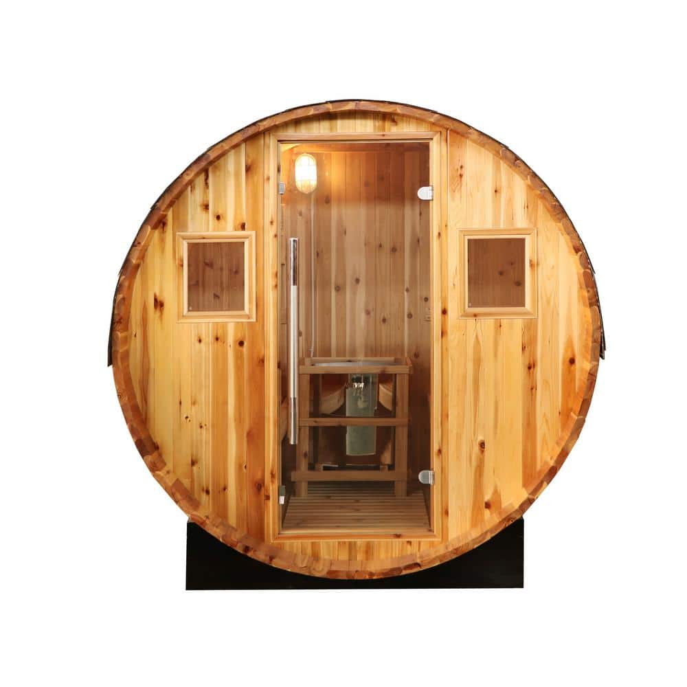 SUNRAY SAUNAS Solace 2-Person Indoor or Outdoor Cedar Wet/Dry Barrel ...