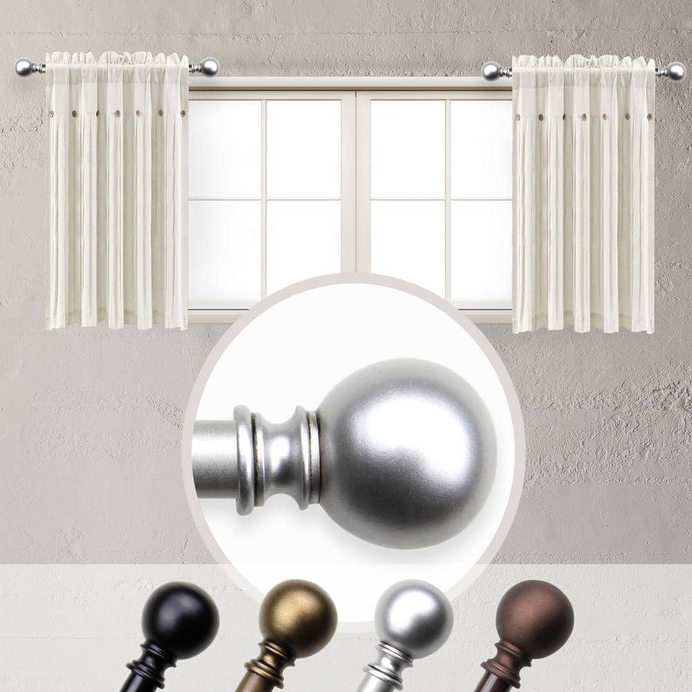 EMOH Magdelena 5/8 inch Side Curtain Rod 12-20 inch long (Set of 2 ...