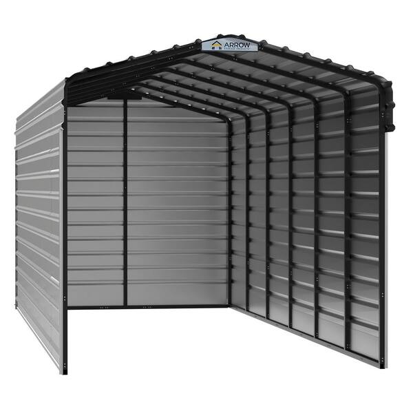 Arrow 10 ft. W x 29 ft. D x 9 ft. H Eggshell Galvanized Steel Carport ...