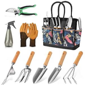 Justincity 9-Piece Garden Tool Set, Heavy Duty Gardening Hand Tools ...