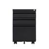 URTR Black 3-Drawer Mobile File Cabinet, Under Desk Metal Rolling ...
