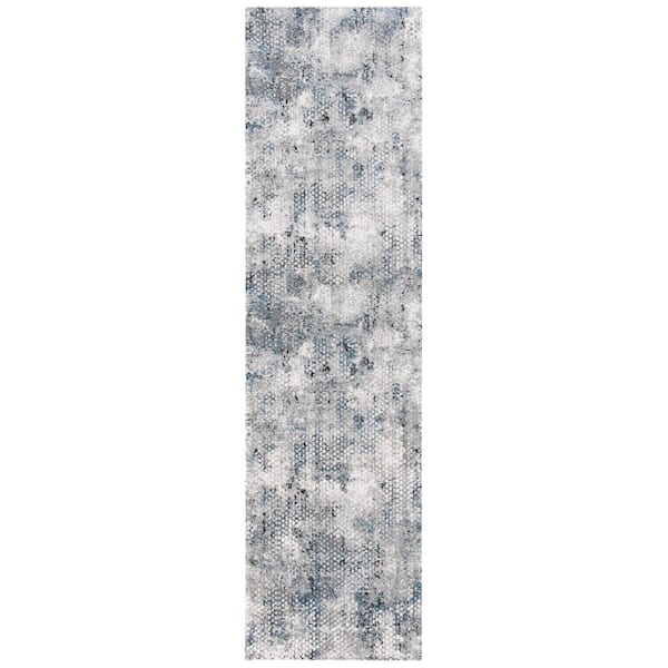 SAFAVIEH Invista 2 ft. x 8 ft. Beige/Gray Geometric Distressed Runner ...