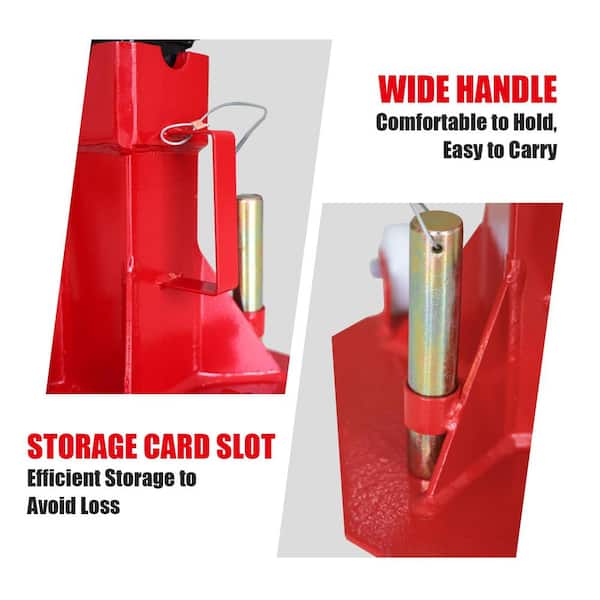 Big Red Heavy Duty Pin Style Jack Stand with 2 Casters and Handle for ...