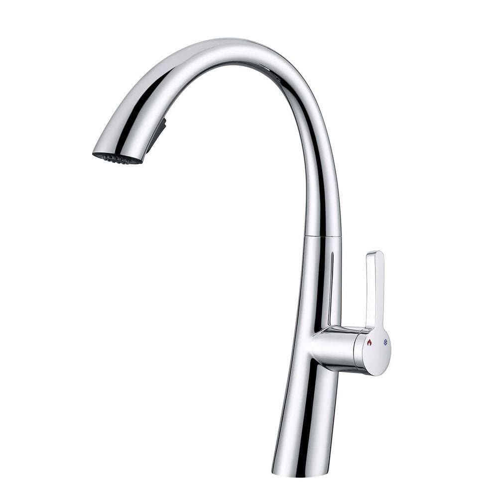 GELE Single Handle Pull Out Kitchen 16.5 in Faucets 360° Swivel Spout ...