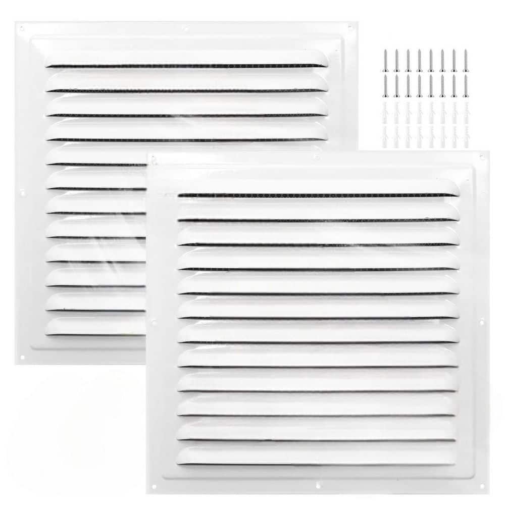 KIWDZFU 10 x 10 Square White Aluminum Screened Outdoor Gable Vents ...
