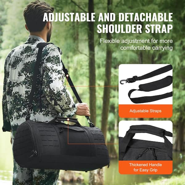 VEVOR Tactical Duffle Bag 21.65 in. Black Backpack 45 Lumes VEVOR Tactical Duffle Bag 21.65 in. Black Backpack 45 Lumes