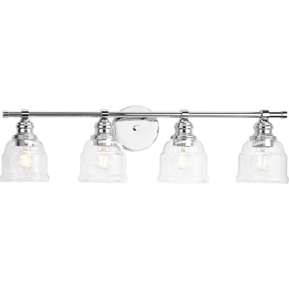 Progress Lighting Ambrose 48 in. 4-Light Polished Chrome with Clear ...