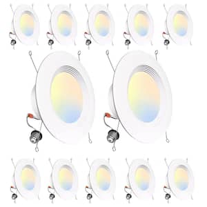 Honbei 6 in. Adjustable 5CCT(2700K-5000K ) Retrofit Recessed Dimmable ...