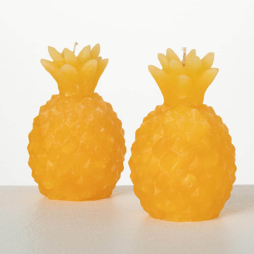 Vance Kitira 5 in. H Yellow Pineapple Candle Set of 2 PPP335YL - The ...