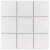 Merola Tile Spirit White 11-5/8 in. x 11-5/8 in. Porcelain Mosaic Tile ...