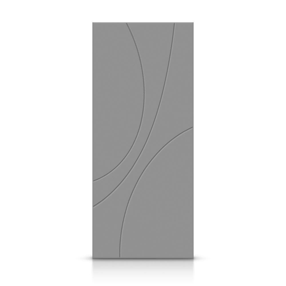 CALHOME 32 in. x 84 in. Hollow Core Light Gray Painted Composite MDF ...
