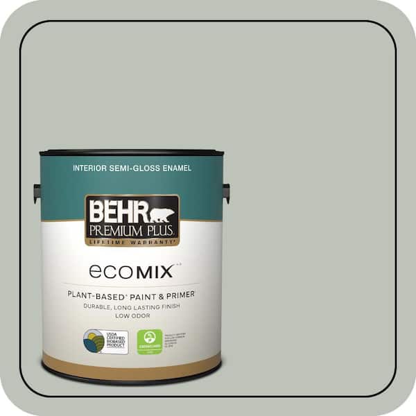 BEHR PREMIUM PLUS 1 gal. #710E-3 Rhino Semi-Gloss Enamel EcoMix Plant ...