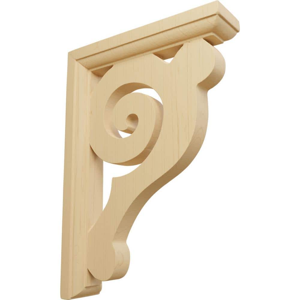 Ekena Millwork 1-1/2 in. x 6 in. x 8-1/2 in. Alder Bulwark Bracket ...