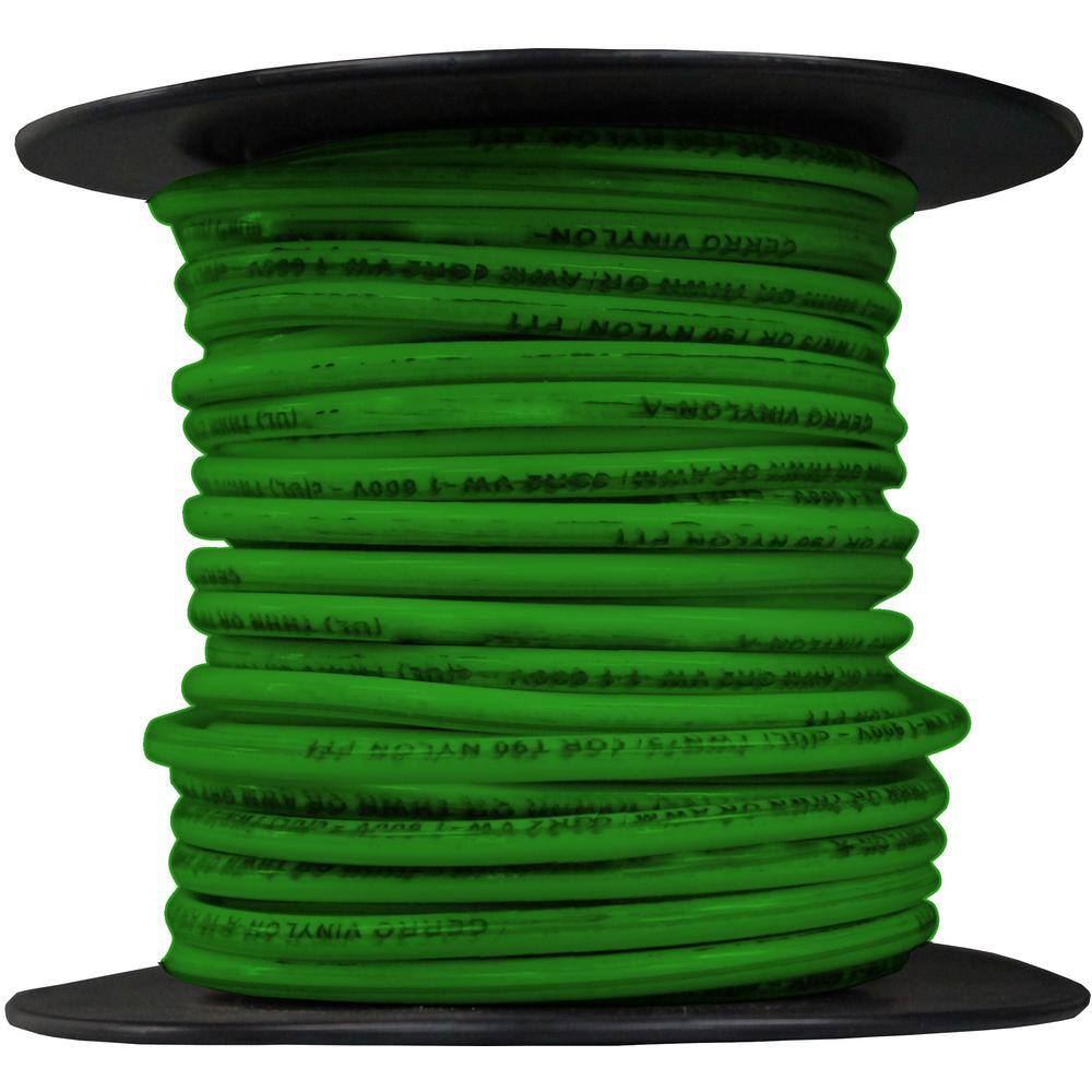 50 ft. 12-Gauge Green Solid Copper THHN Wire 112-1605BR - The Home Depot