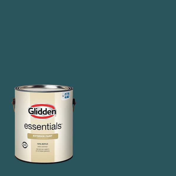 Glidden Essentials 1 gal. PPG1148-7 Deep Emerald Satin Exterior Paint ...