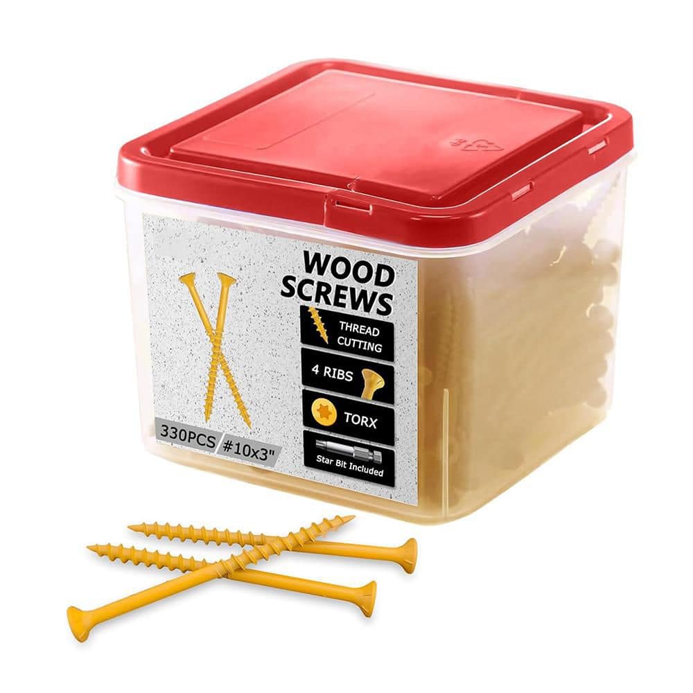 Afoxsos 3in. Rust Resistant Exterior Epoxy Coated Wood Screws w/Torx ...