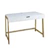 American Trails 42 in. Rectangular White/Natural 1 Drawer Writing Desk ...