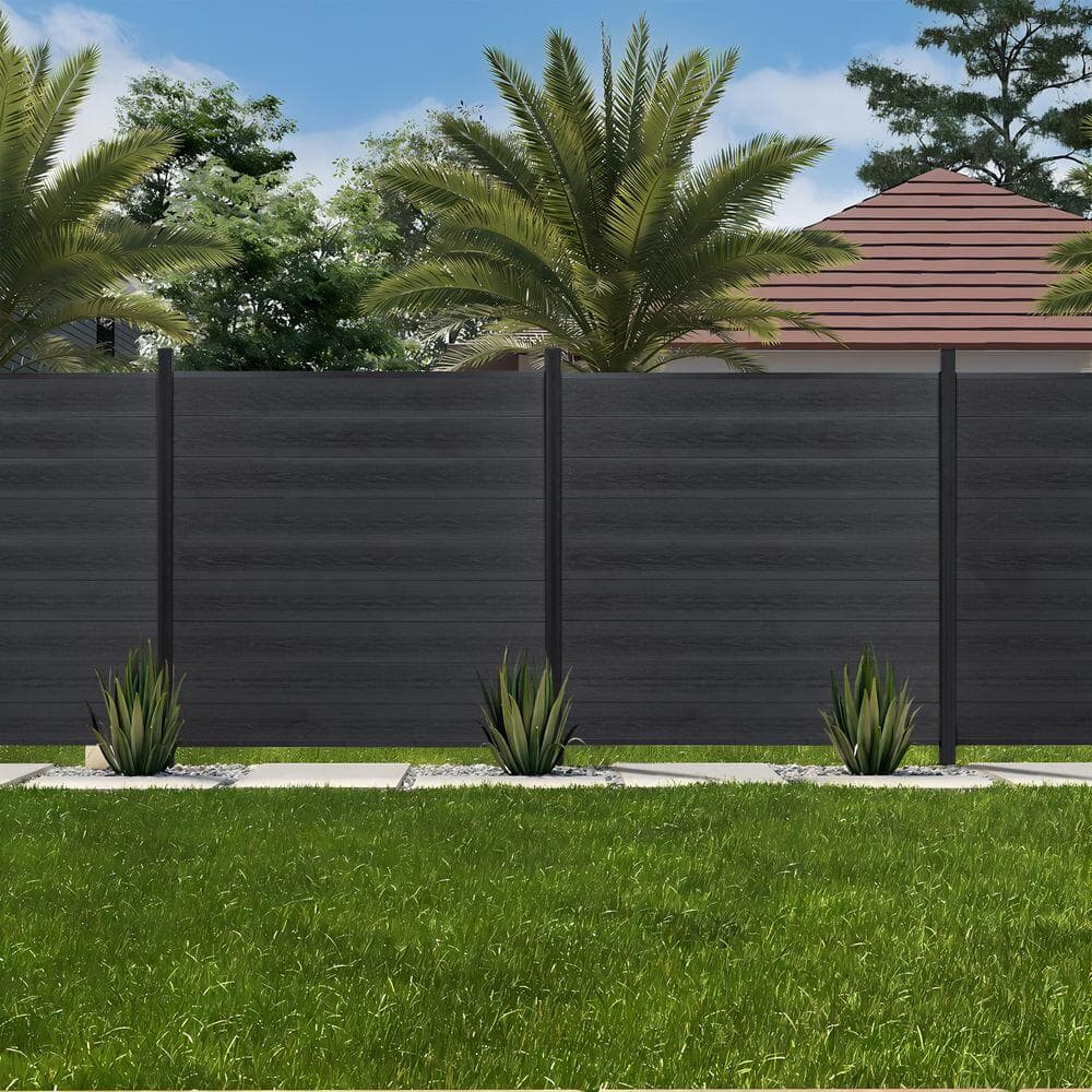 mondaria Garden Privacy Waterproof Fence 6 ft. H x 6 ft. W Black ...