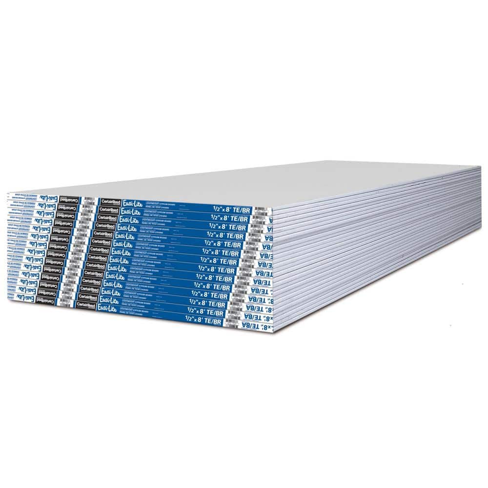 CertainTeed 1/2 in. x 4 ft. x 8 ft. Easi-Lite Lightweight Drywall Panel ...