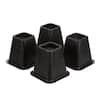 Honey-Can-Do Black Plastic Bed Risers(Set of 4) STO-01136 - The Home Depot