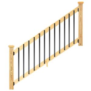 ProWood 6 ft. Cedar Stair Rail Kit with Aluminum Rectangular Balusters ...