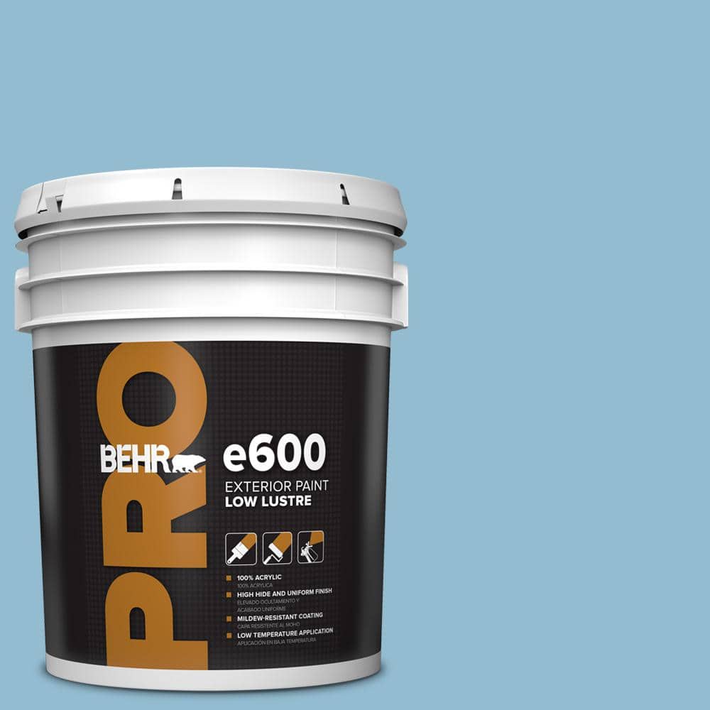 BEHR PRO 5 gal. #S490-3 Reef Blue Low Luster Exterior Paint PR62005 ...