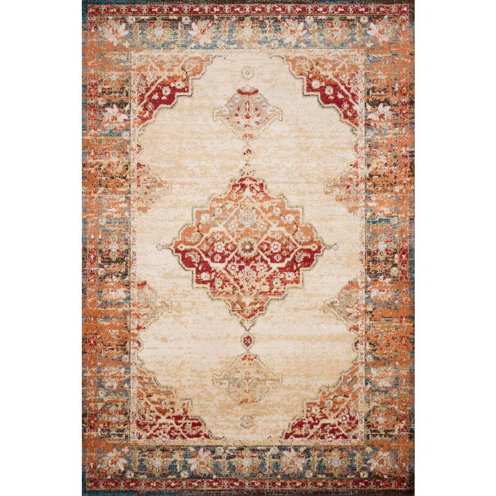 LOLOI II Isadora Ant. Ivory/Sunset 2 ft. x 3 ft. Transitional 100% ...
