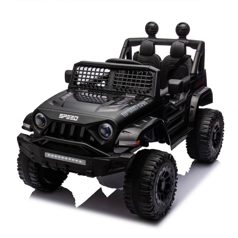 Huluwat Black 12-Volt Ride on Truck Car with Remote Control,Three speed ...