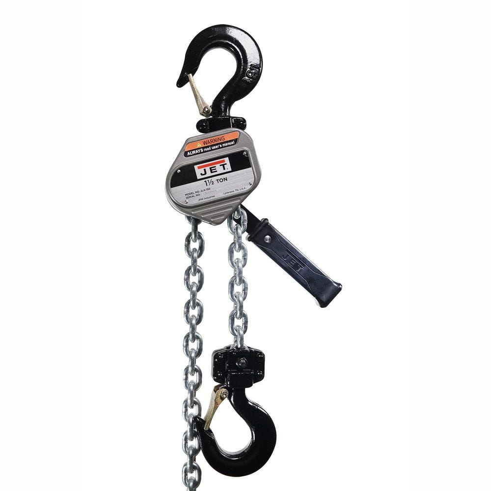 Jet JLA Series Aluminum 1.5 Ton Compact Lever Hoist 15 ft. Lift JT9 ...