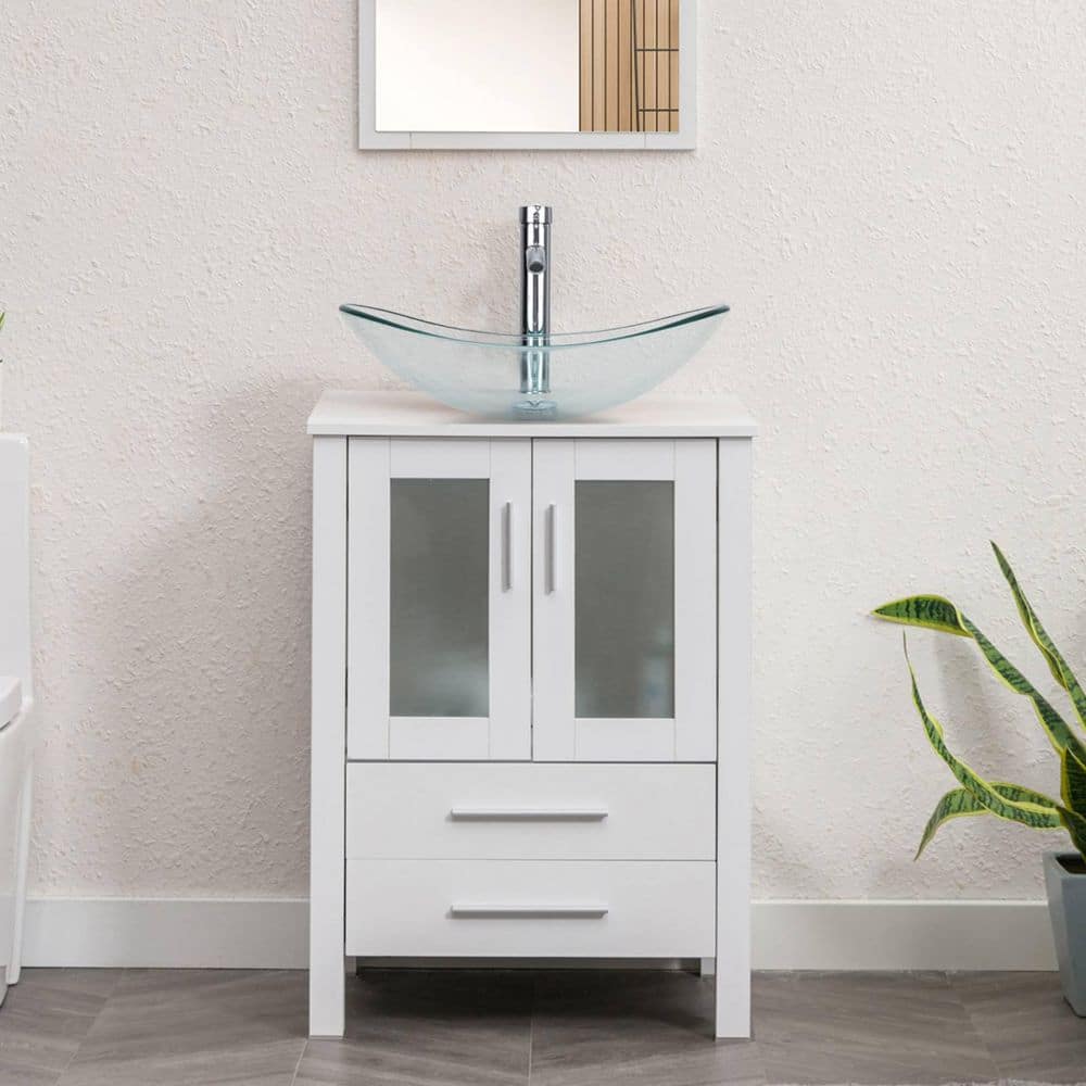 Reviews for eclife 24 in. W x 20 in. D Single Sink Bath Vanity in White ...