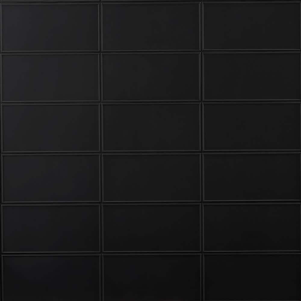 Ivy Hill Tile Tori Border Black 8 in. x 4 in. Matte Ceramic Wall Tile ...