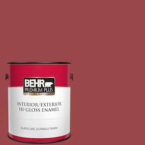 BEHR PREMIUM PLUS 1 qt. 150D-7 Regal Red Semi-Gloss Enamel Exterior ...