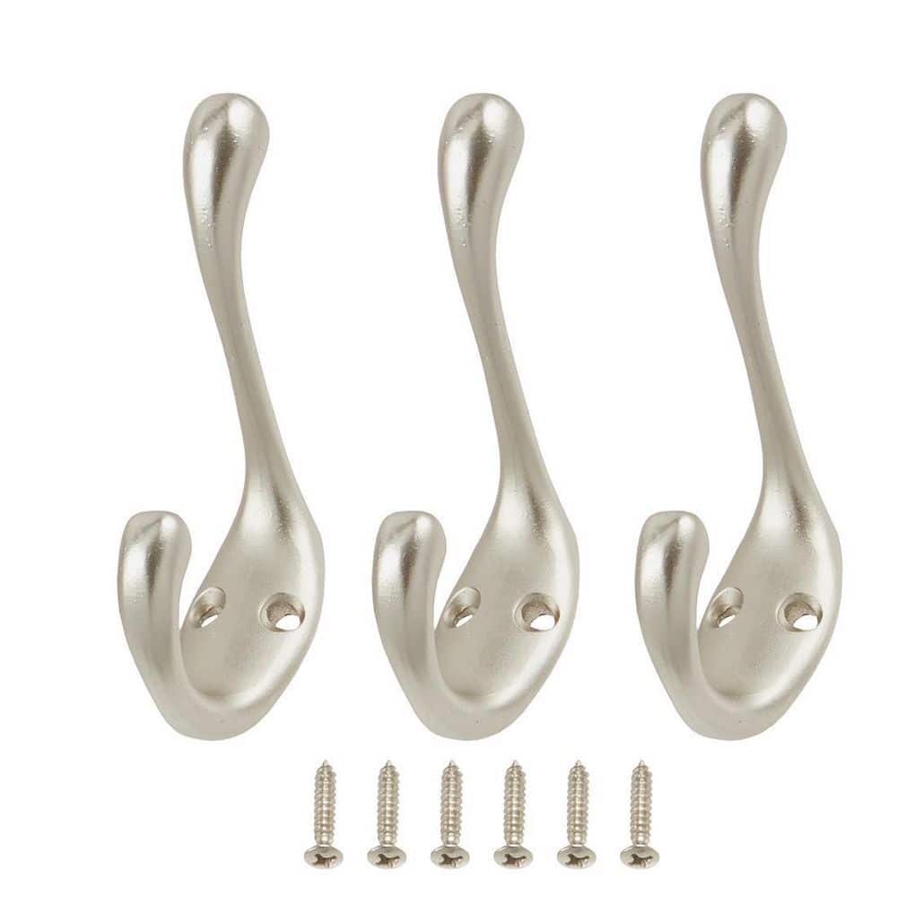 Everbilt 3-Pack Satin Nickel Heavy-Duty J- Bath Hooks 33496 - The Home ...