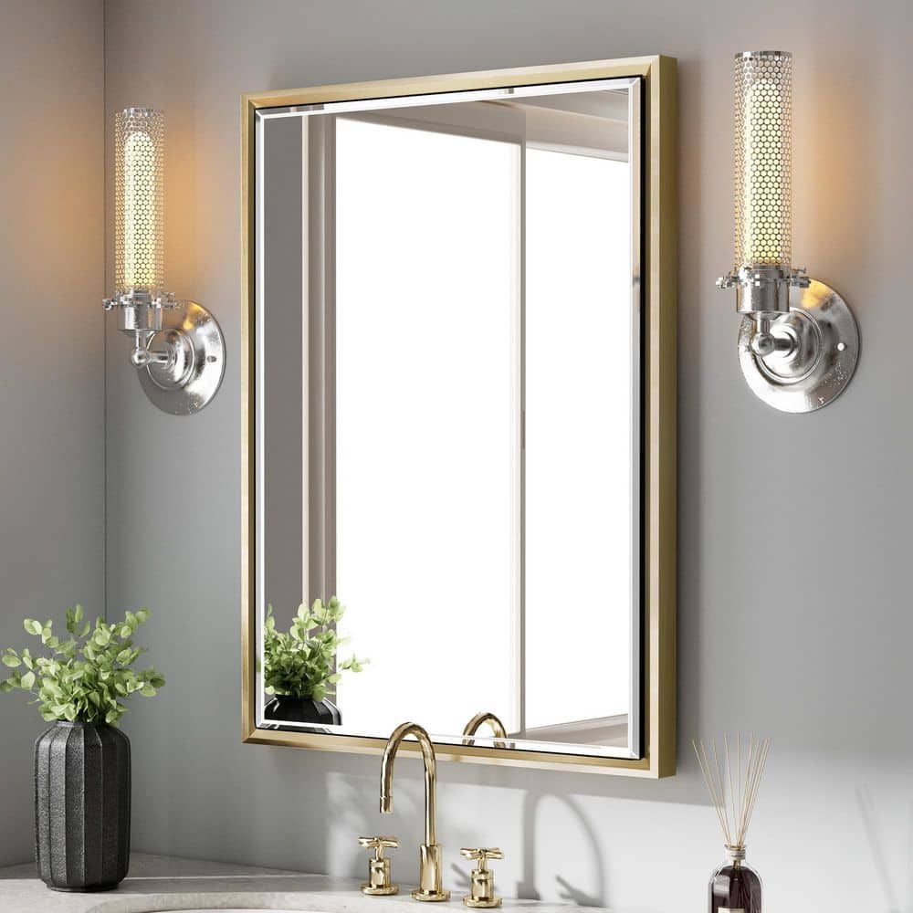 QueenFun OnaBella 24 in. W x 32 in. H Rectangular Aluminum Thin Framed ...