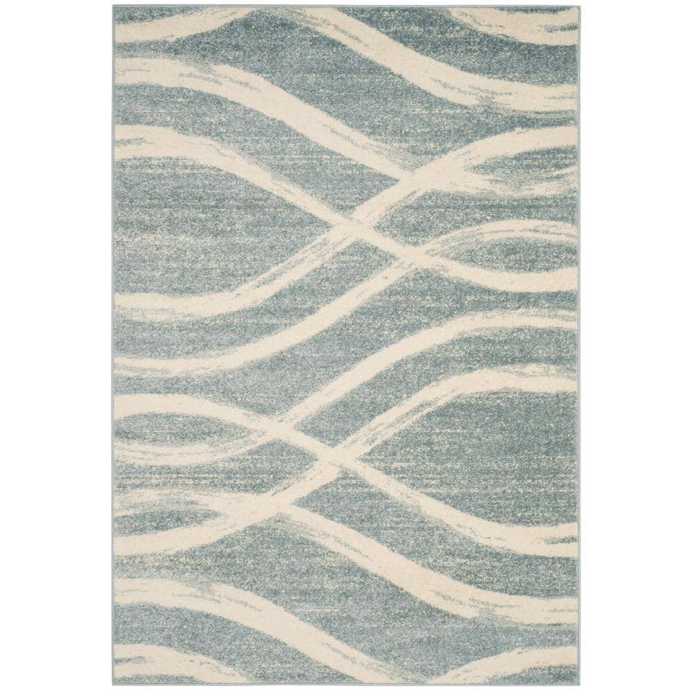 SAFAVIEH Adirondack Cream/Slate 6 ft. x 9 ft. Waves Area Rug ADR125T-6W ...