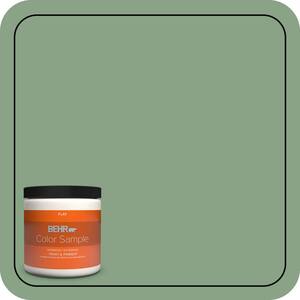 BEHR PREMIUM PLUS 8 oz. #S400-5 Gallery Green Semi-Gloss Interior ...