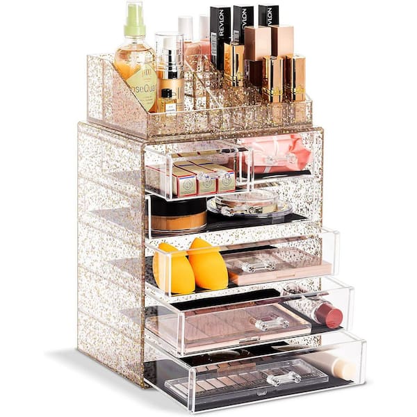 Glitter 9.5 in. x 14.2 in. Acrylic Plastic Decorative Box (Set of 1 ...