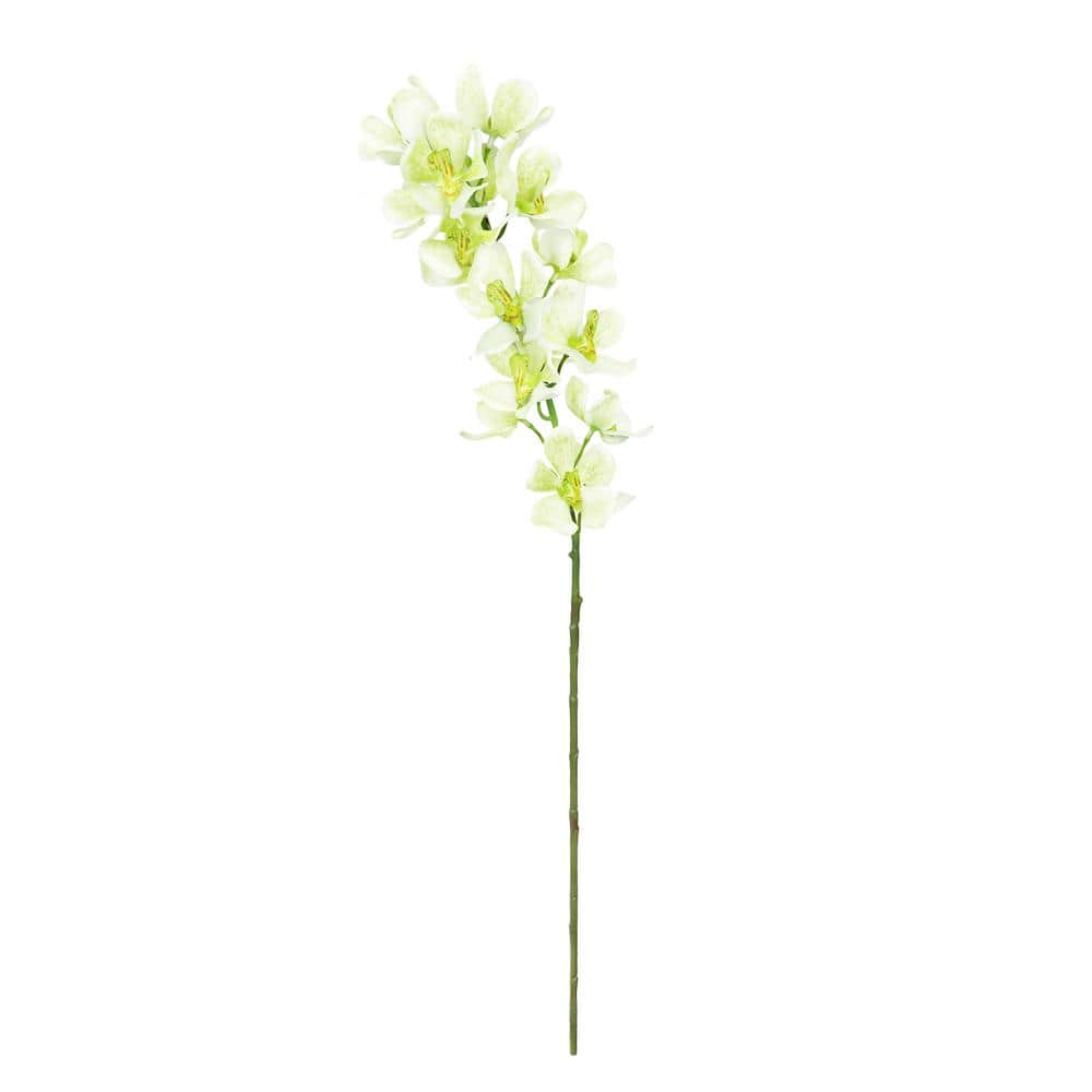 LIVING LUXURY 30 in. Cream Green Artificial Vanda Orchid Singapore ...