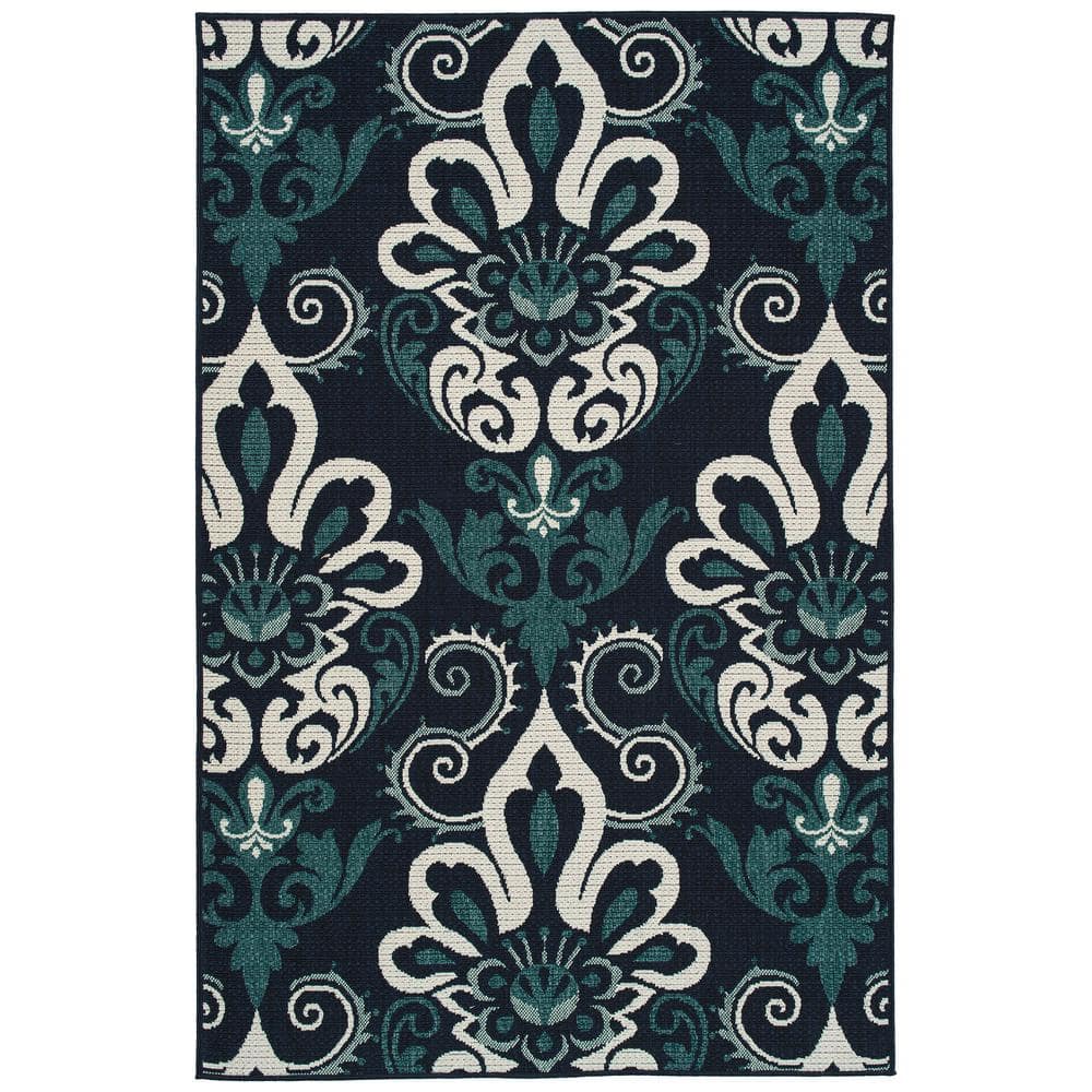 Kaleen Bitki Collection Navy 1'11" x 3'7" Rectangle Residential Indoor ...