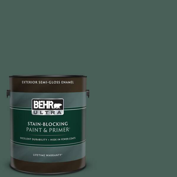 BEHR ULTRA 1 gal. #M440-7 Rainforest Semi-Gloss Enamel Exterior Paint ...