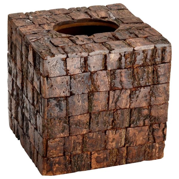 Mascot Hardware Wood Bark Tall Tissue Box Cover in Brown TBX001 - The ...
