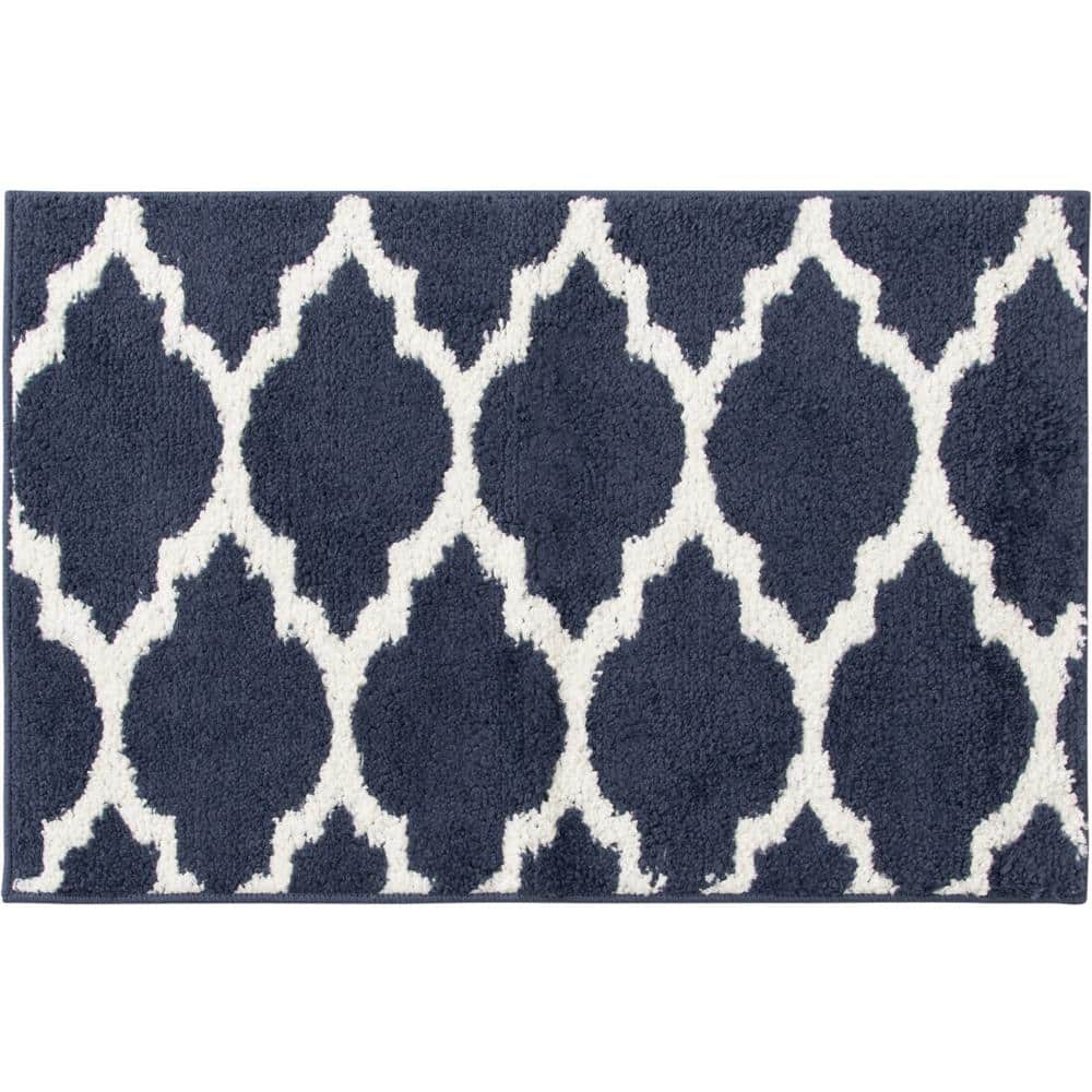 Home Decorators Collection Seyward Blue/Buff 2 ft. x 3 ft. Trellis Area ...