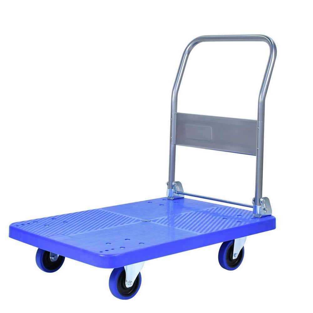 Cascia 440 lb. Foldable Platform Push Hand Truck Truck in Blue BKTAK29 ...