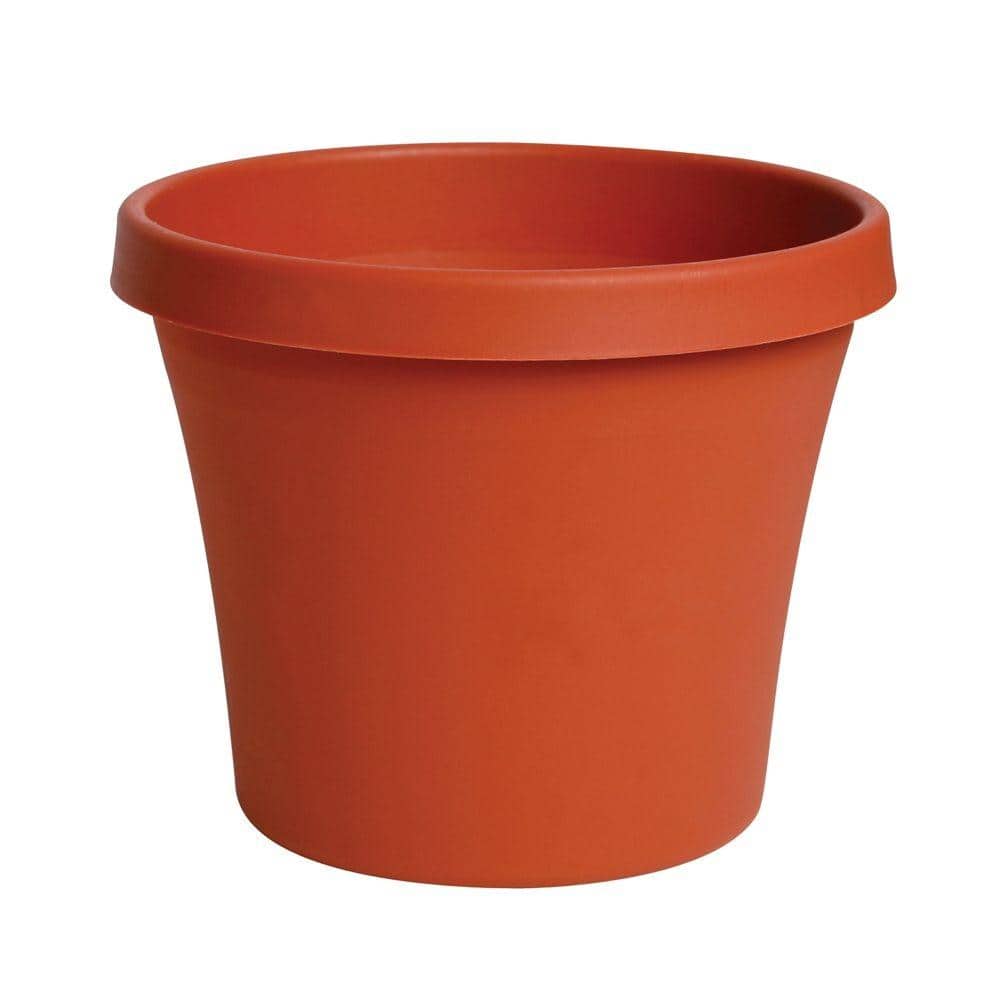 Fiskars 14 in. Round Terra Cotta Resin Pot E 50014 - The Home Depot