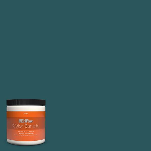 BEHR PREMIUM PLUS 8 oz. #MQ6-01 Ocean Abyss Flat Interior/Exterior ...