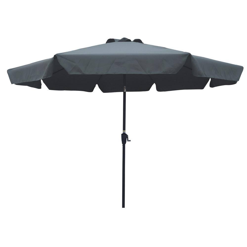 Boosicavelly 10 ft. x 10 ft. Outdoor Patio Dark Gray Umbrella with Flap ...