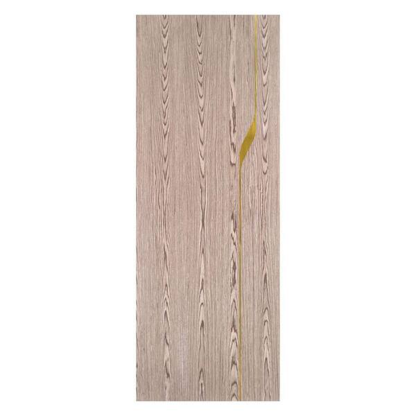 VILLAR HOME DESIGNS 24 in. x 84 in. Solid Core Dark Oak Natural Wood ...