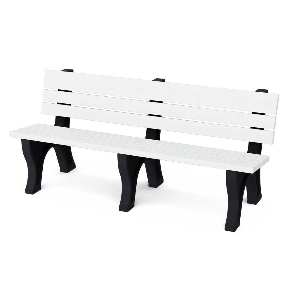 Wildridge Heritage 6 ft. White and Black HDPE Plastic Outdoor Park ...