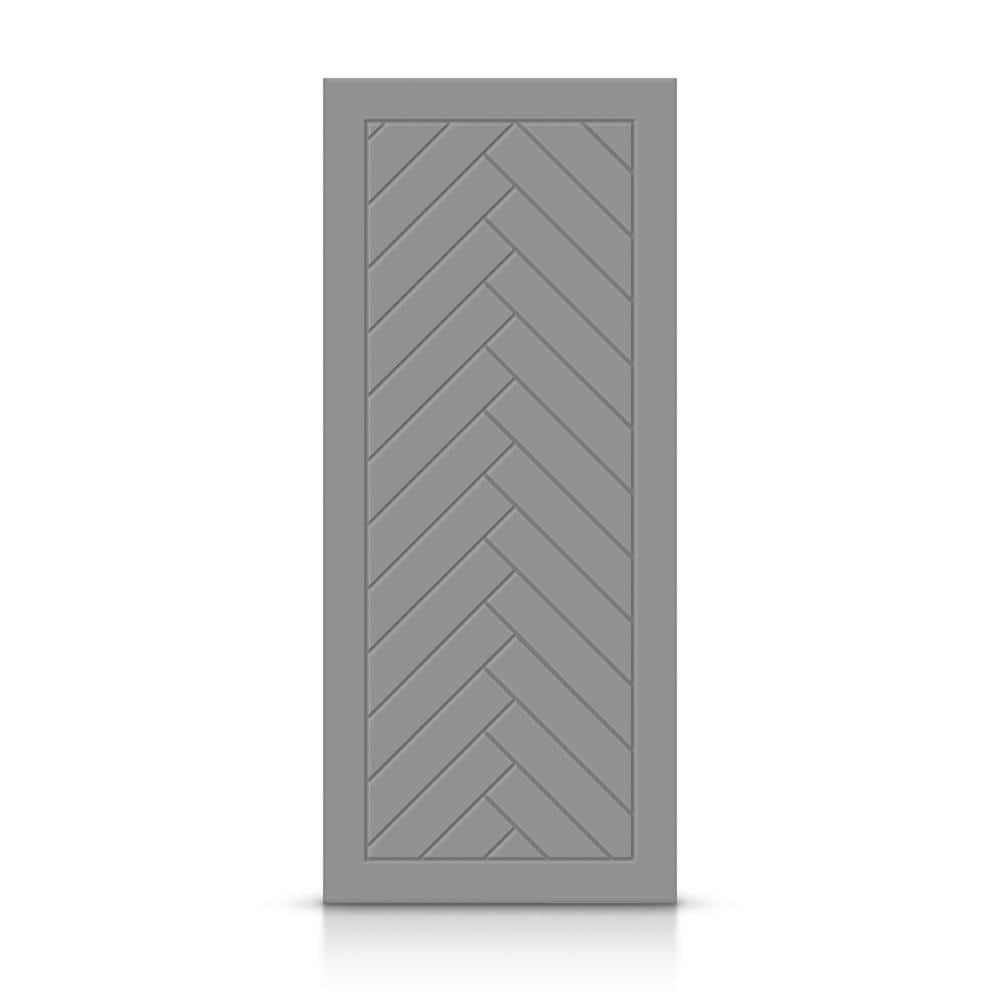 CALHOME 24 in. x 84 in. Hollow Core Light Gray Painted Composite MDF ...